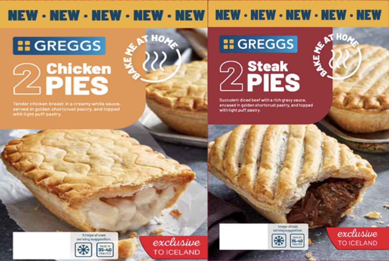 Greggs steak and creamy chicken pies now available from Iceland stores ...