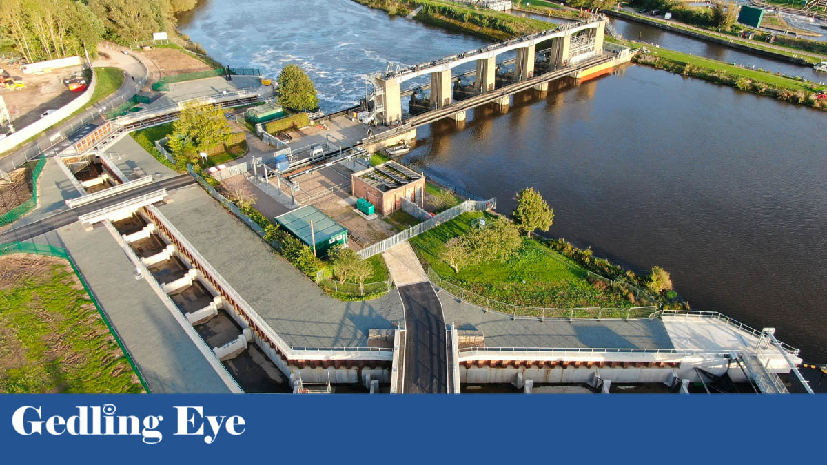 New aerial photos show progress being made on £8.5m Colwick Fish Pass ...